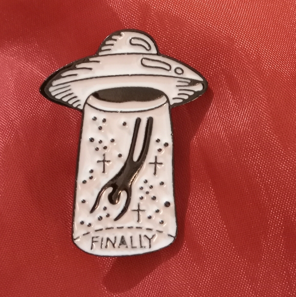 Jewelry | Ufo Enamel Pin With Black And White Design New | Poshmark